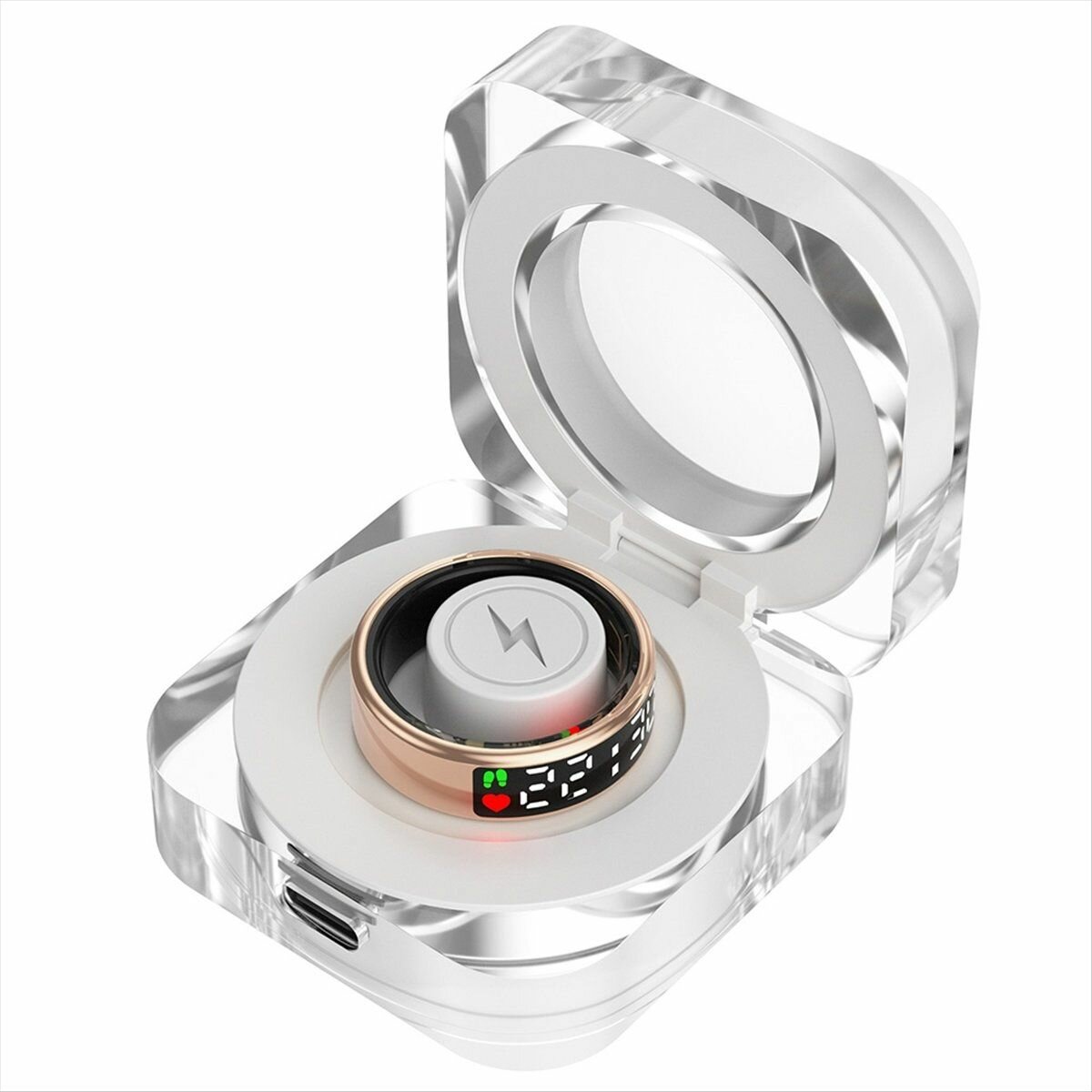 Smart Ring RS08 Heart Rate Health Monitor 5ATM Водонепроницаемый Multi SportMode Blood Oxygen Tracker с отсеком для зарядки, E
