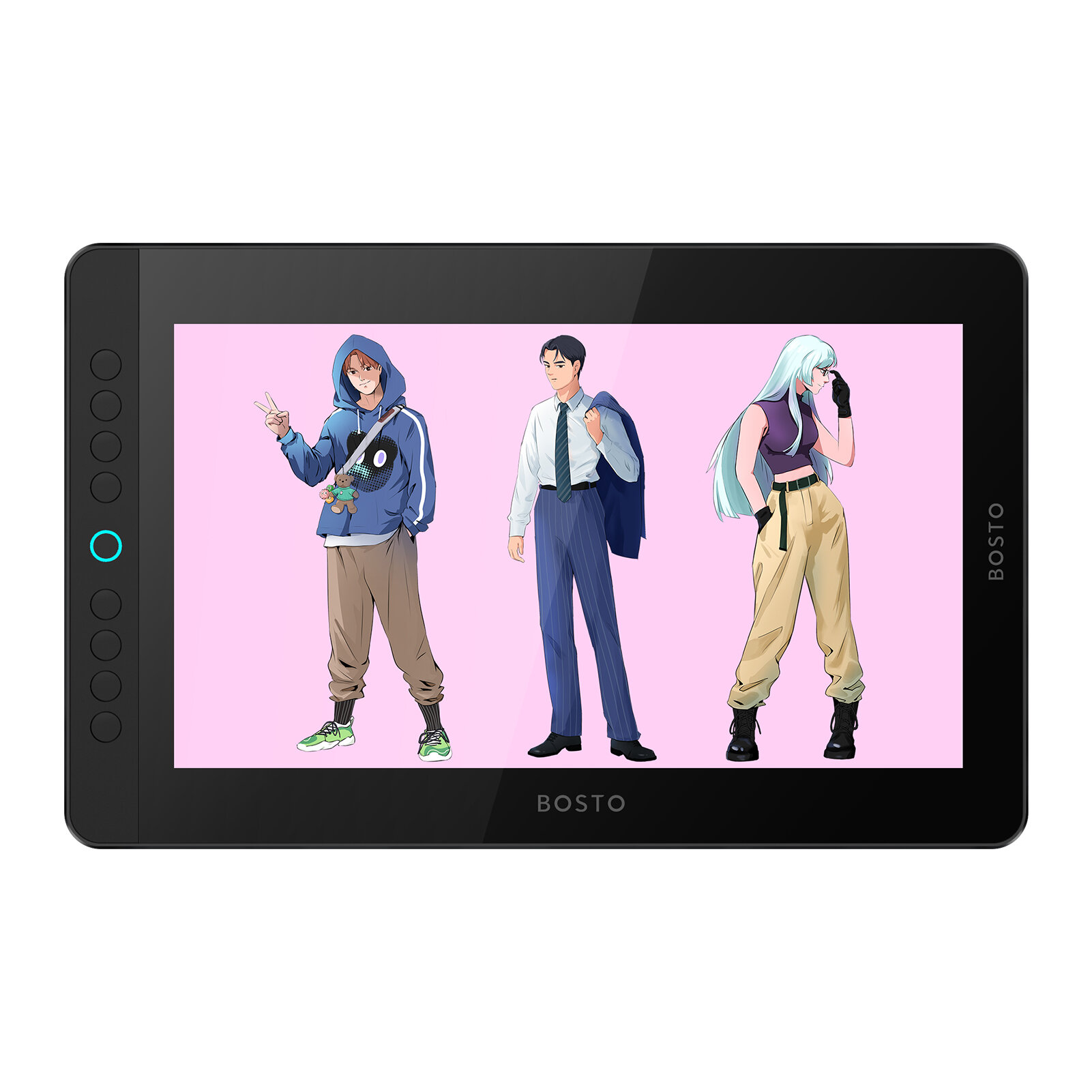 Графический планшет BOSTO BT-13HDK, 13.3" H-IPS, 8192 уровней давления, 8 клавиш, совместимость с Windows/Mac/Android