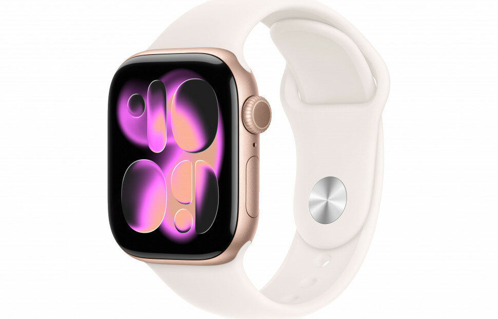 Apple Watch Series 11 42mm Rose Gold Aluminum Case with Sport Band Light Blush (S/M, 130-180mm)