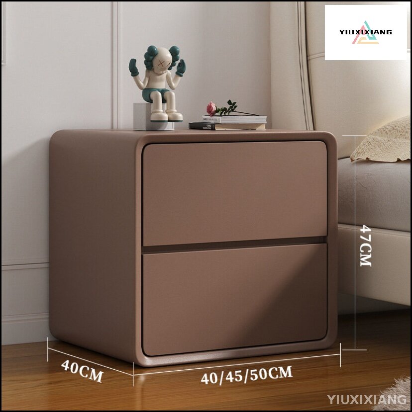 Эксклюзивная тумба прикроватная в стиле минимализм с ящиками, цвет хаки，40×40×47