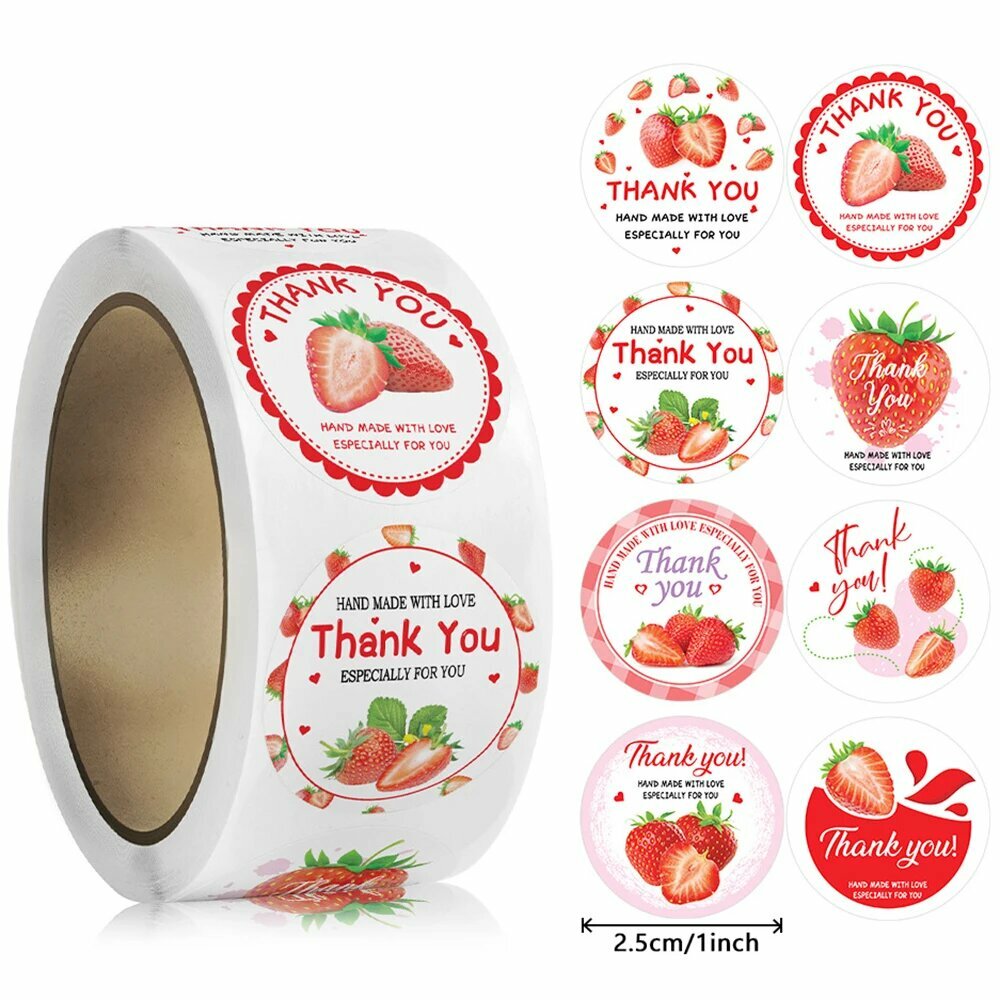 Набор наклеек для скрапбукинга "Клубника", 100-500 шт. QY2753-500pcs-1roll