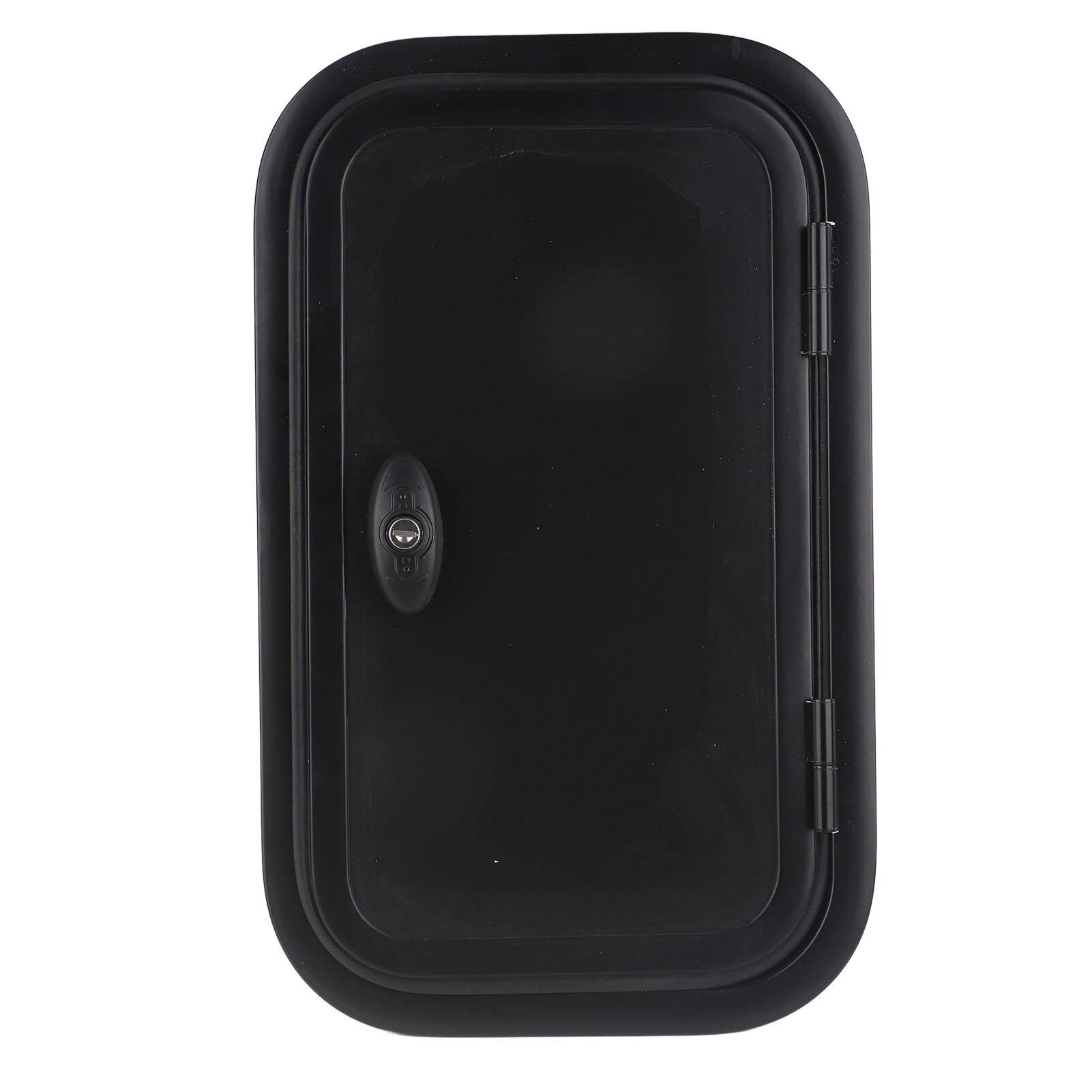 Прочный чёрный багажный отсек с плоским замком и ключами для кемпера с квадратными закруглёнными углами