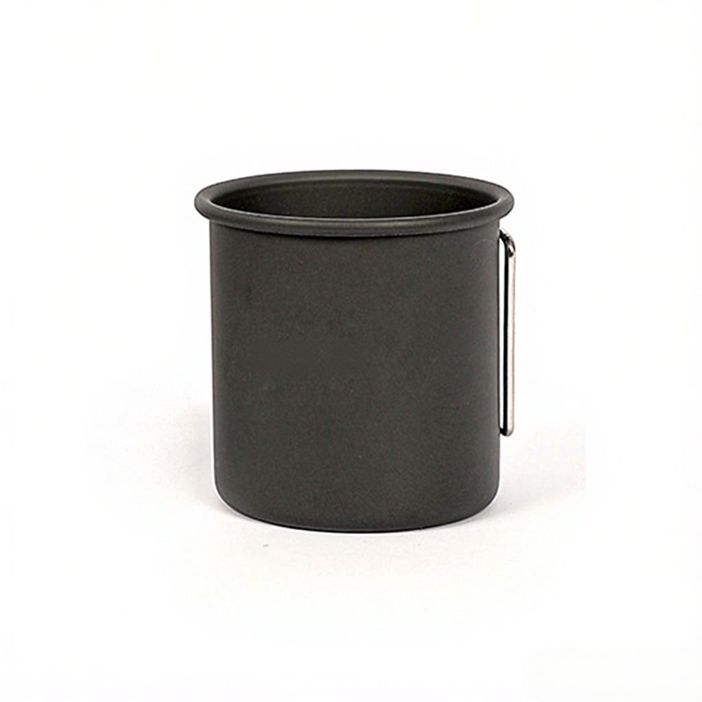 250ml кемпинг стакан для воды чай кофе из алюминиевого сплава с складывающимися ручками черный серебристый размер 80*80mm вес 65g для похода туризма пикника 1 шт