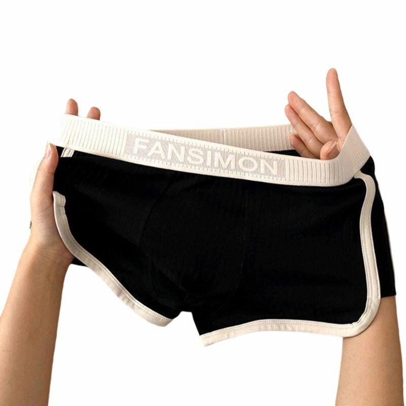 Мужское нижнее белье, удобные и дышащие боксерские трусы, трусы-боксеры-черный-XXL