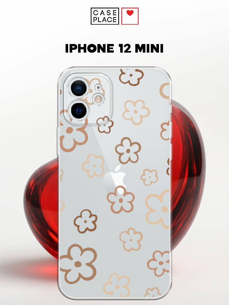 Чехол на Айфон 12 mini с цветочками