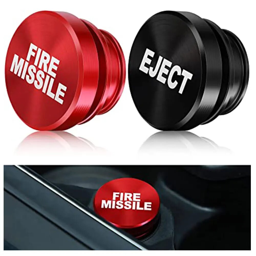2 шт, алюминиевая кнопка для автомобильного прикуривателя, 12 В RED AND BLACK