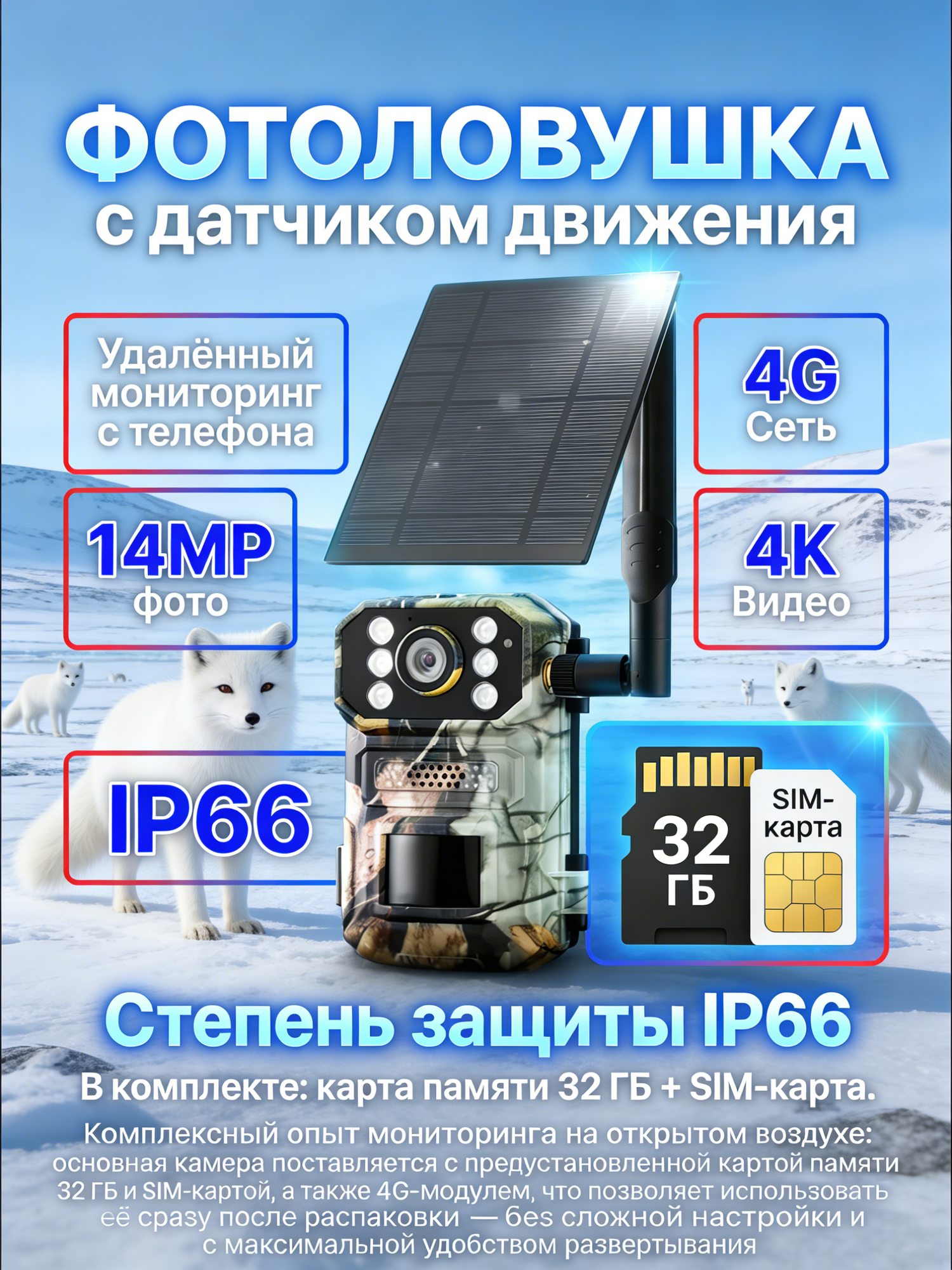 Фотоловушка, ночное видение, сим-карта, высокая четкость, водонепроницаемая, пылезащитная