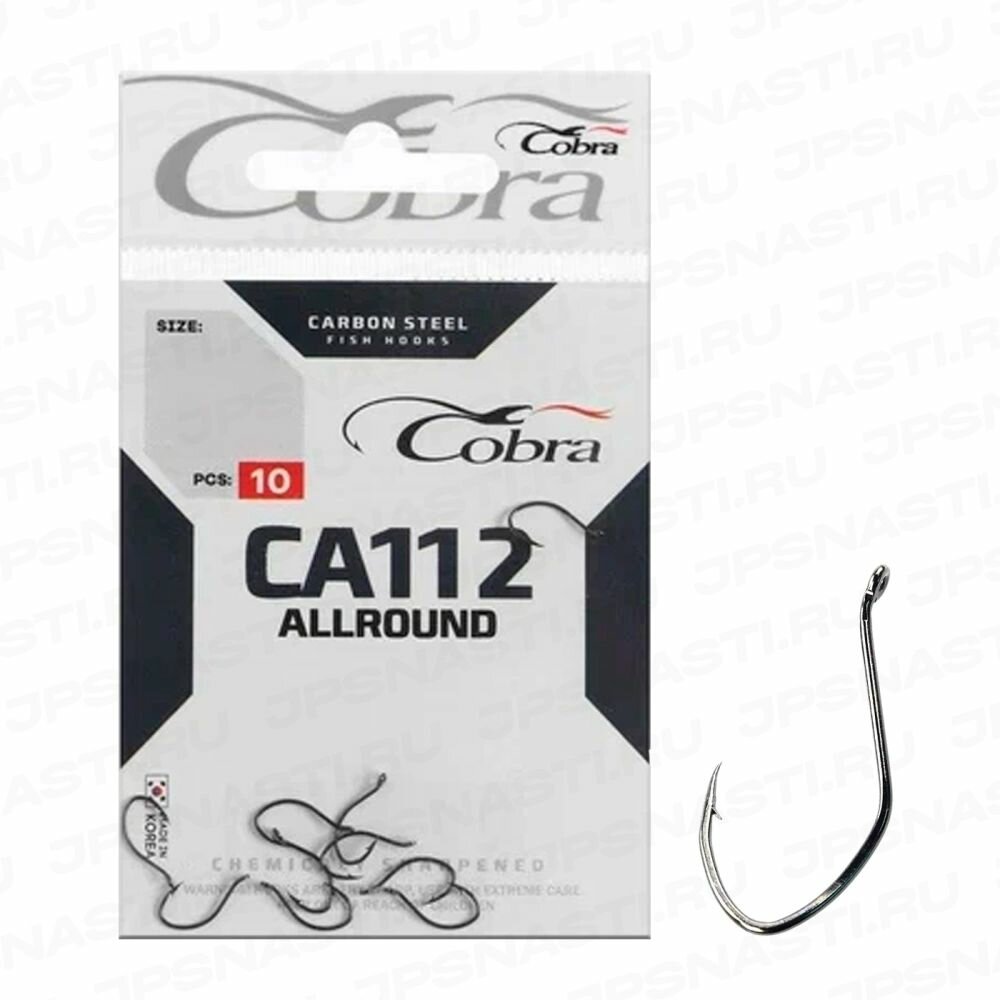 Крючки одинарные Cobra Allround CA112, #4