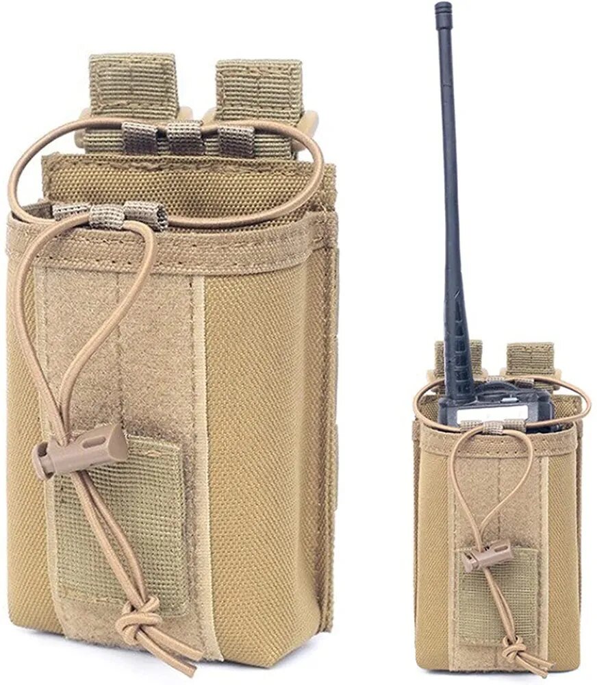 Тактическая сумка чехол для рации Baofeng Retevis Kenwood TYT Abbree, на MOLLE, универсальный подсумок для рации на лямку, ремень, рюкзак, Multicam с песочным