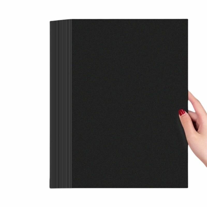 Набор гелевых ручек и акриловых маркеров 6/12/54 цветов для рисования, - Черный картон формата А4 5