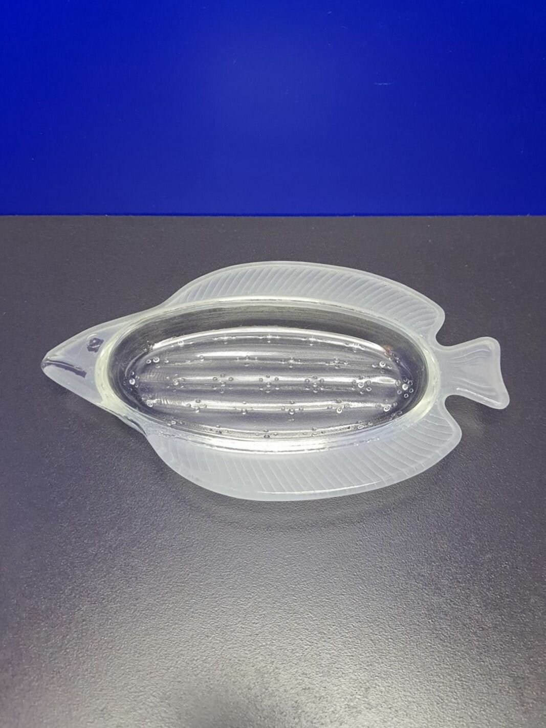 Винтажная вазочка икорница, селедочница Рыбка, стекло, СССР, 80е