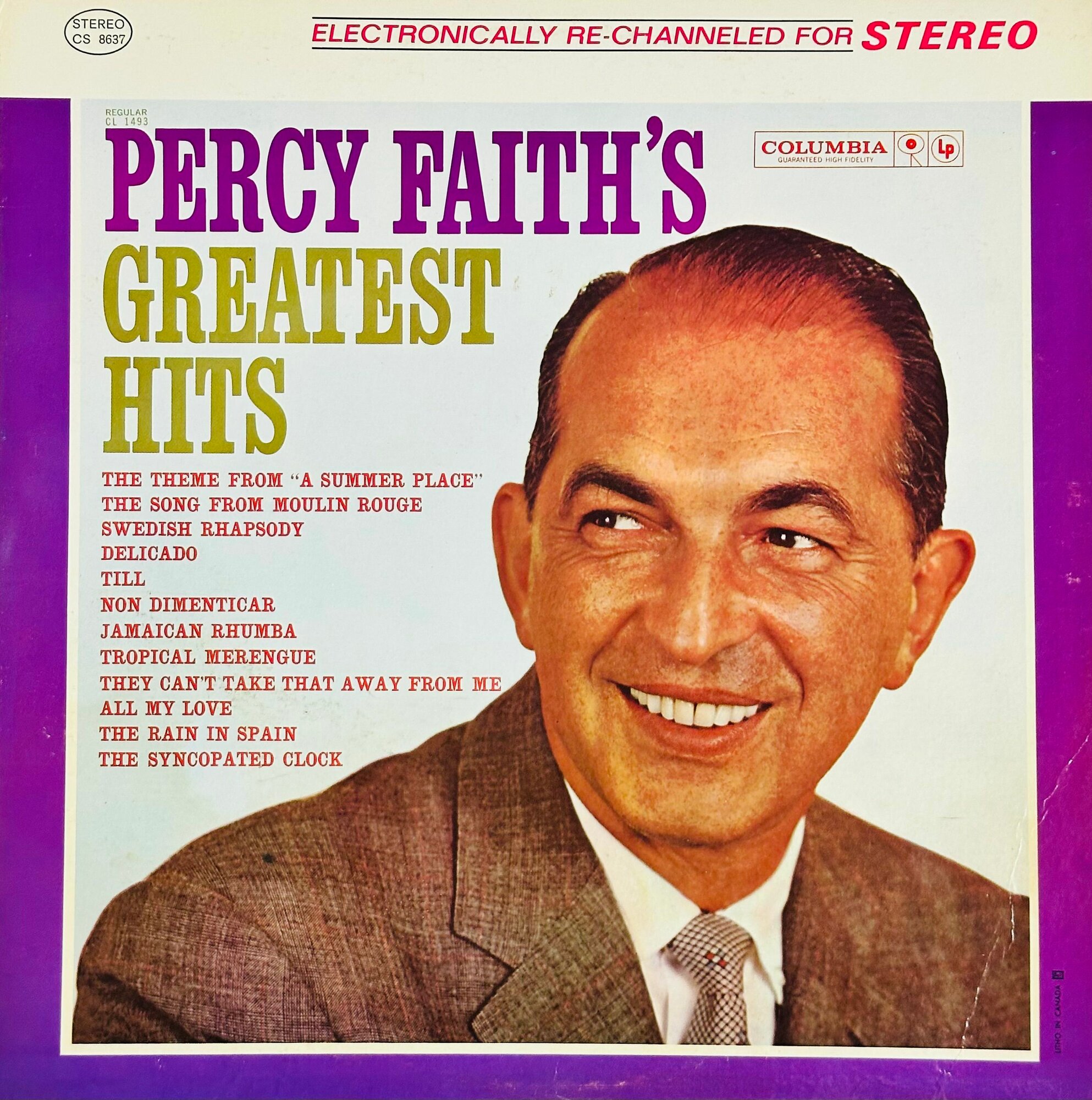 Percy Faith's "Greatest Hits", винил LP12" 1962 Canada