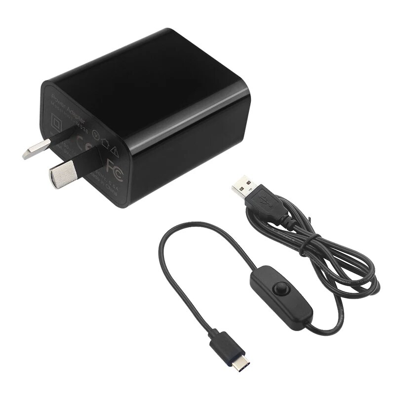 Caturda Адаптер питания Raspberry Pi 4 5В 3А AU-Cable