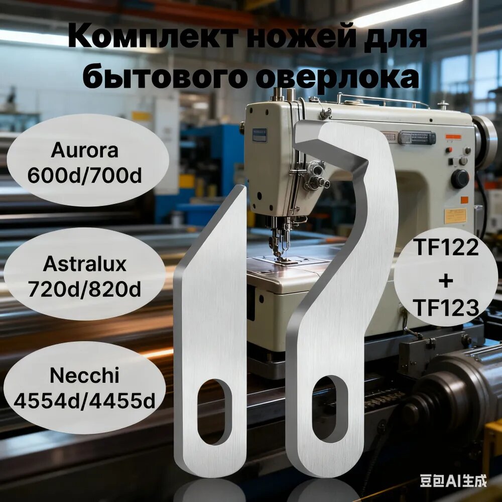 Комплект ножей для бытового оверлока Aurora 600D/ 700D/ 724D AstraLux 720D/ 722D/ 820D/ 822D и др.