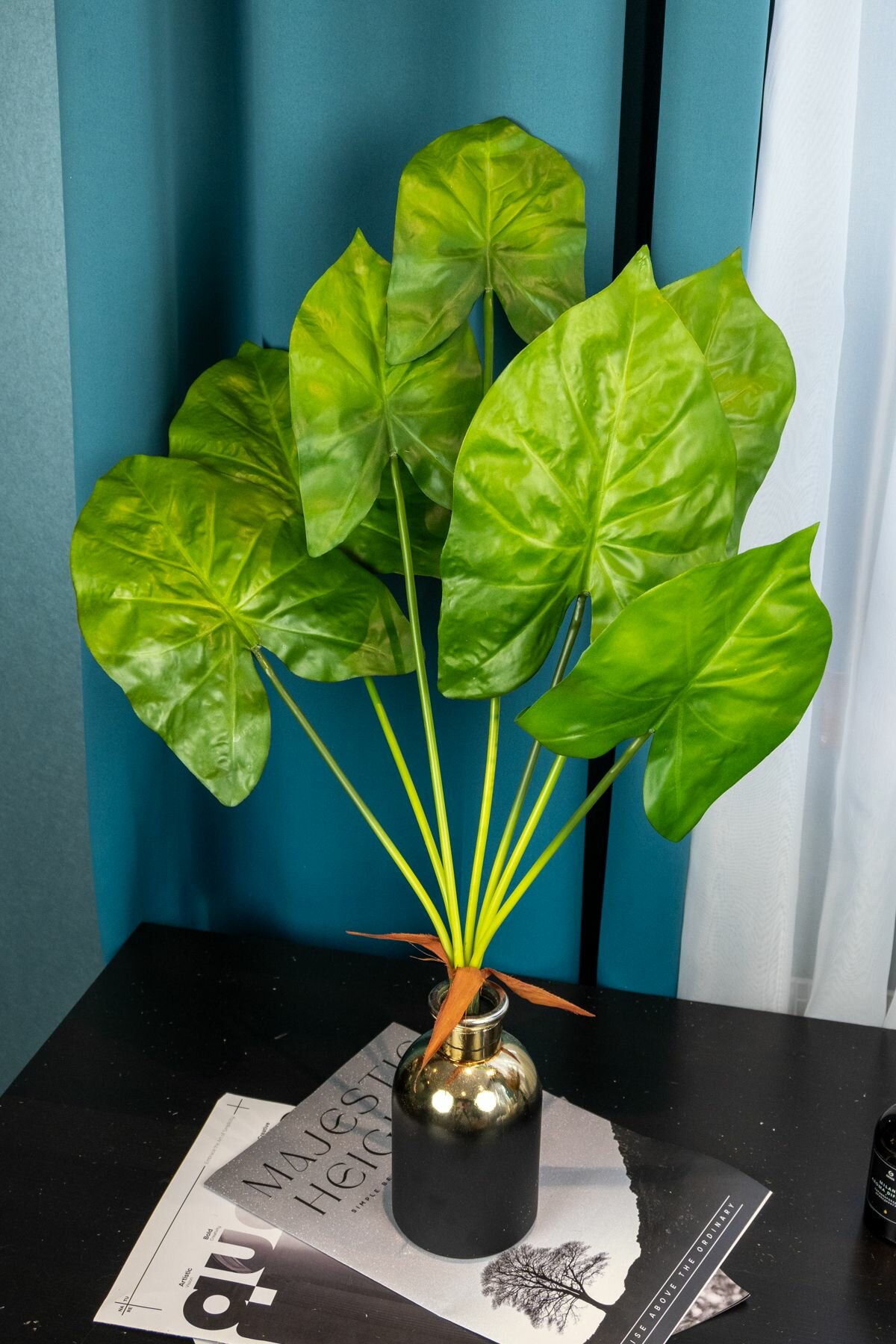 Искусственные цветы зелень для декораторов и фитостен Алоказия кустовая искусственная для кашпо 72см