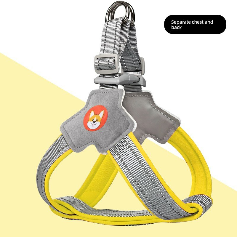Шлейка-жилет для собак средних и крупных пород, для шиба-ину, корги, с ошейником, для прогулок, с защитой от потери, с