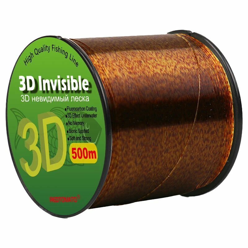 Рыболовная леска REDTOMATO 3D Invisible, 500м, золотистая
