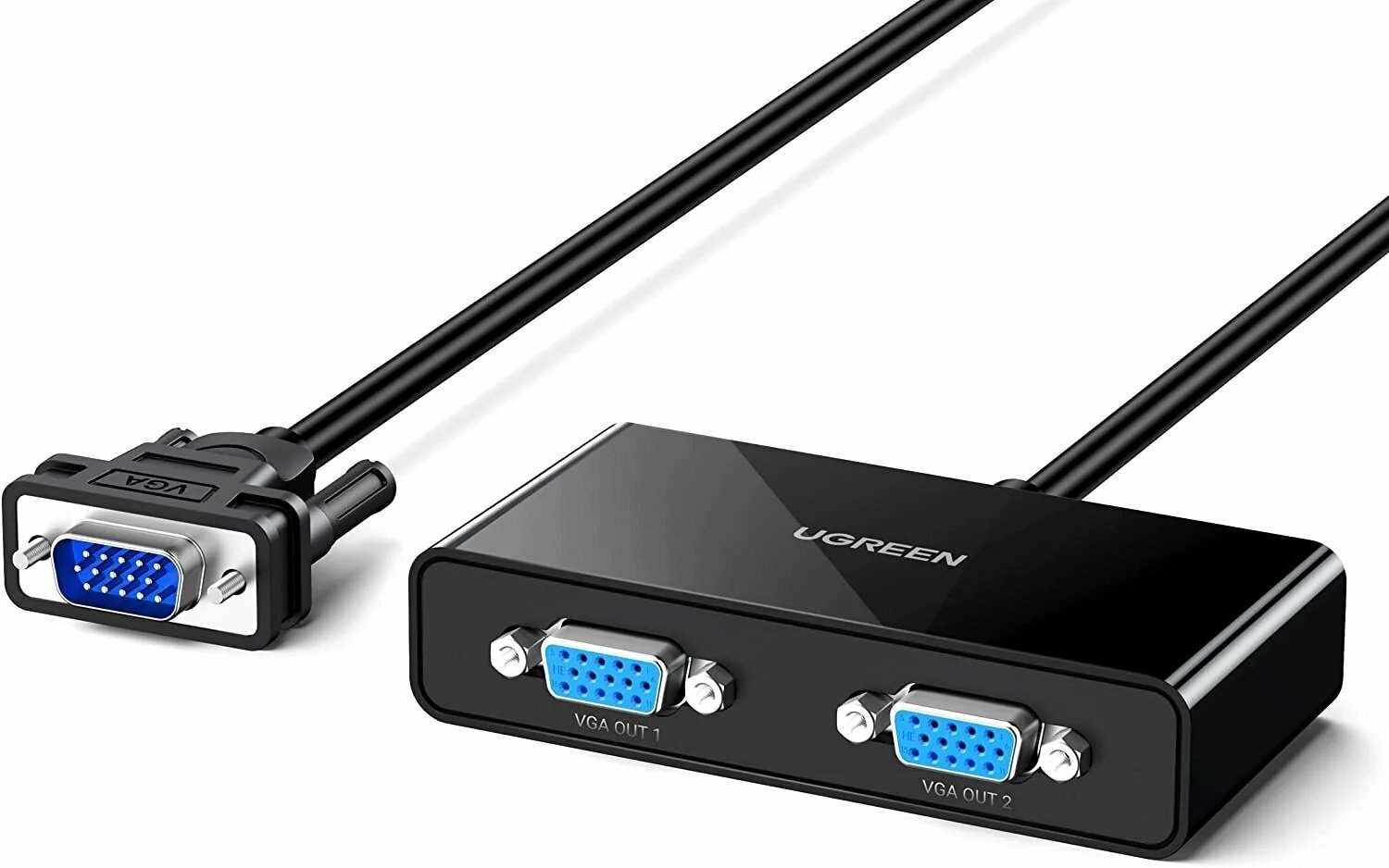 Сплиттер UGREEN (20918) 1x VGA (M) + 2x VGA (F) splitter чёрный