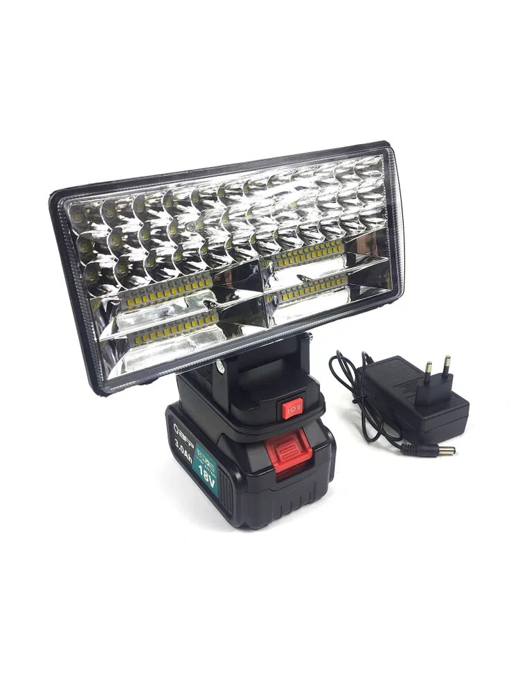 BFP Фонарь-прожектор аккумуляторный 18V, 84 светодиода, Power bank, черный