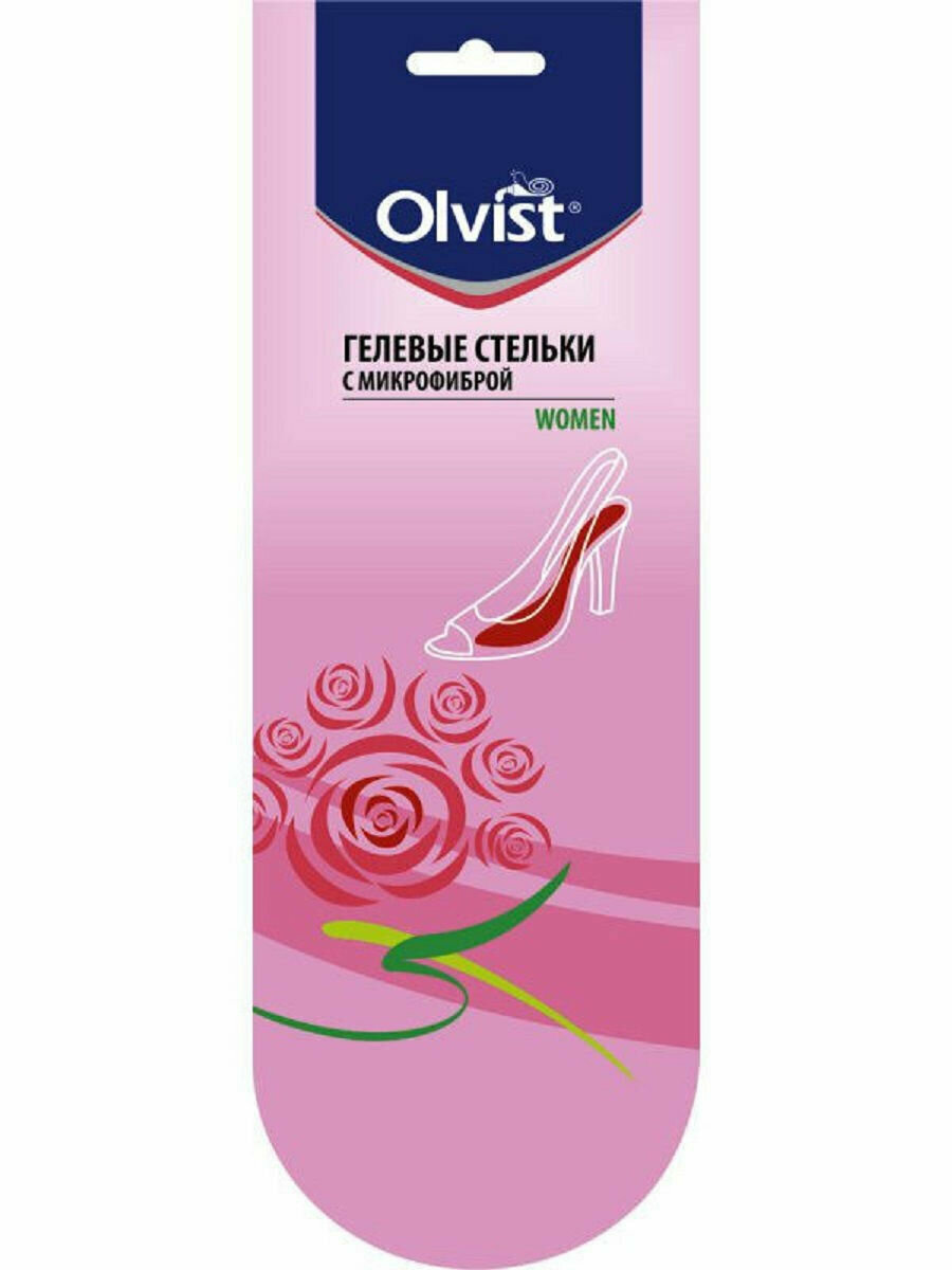 Гелевые стельки Olvist, с микрофиброй, амортизирующие, женские, размер 35-46