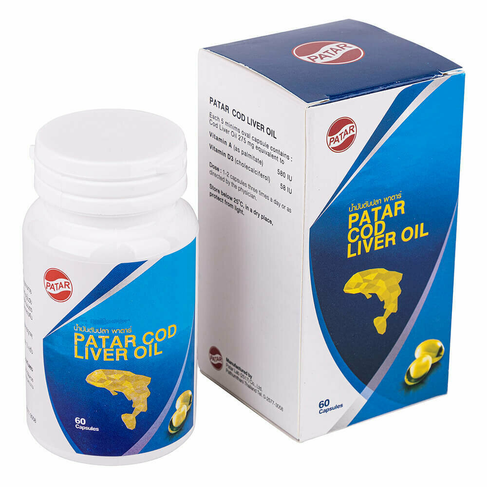 Patar Масло печени трески Cod Liver Oil, 60 капсул