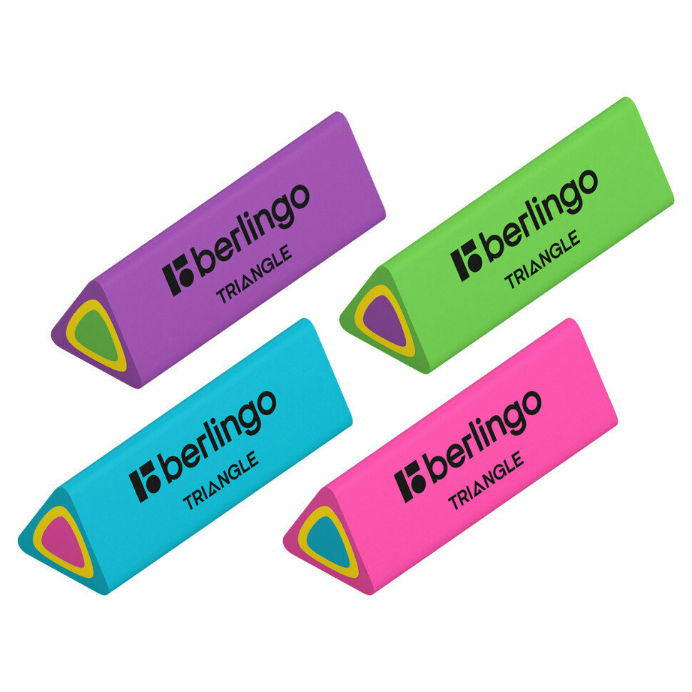 Ластик Berlingo "Triangle", треугольный, термопластичная резина, 44*15*15мм, 36 штук, 225465