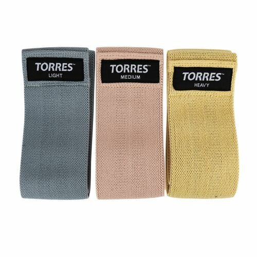 Набор эластичных петель Torres AL02205, длина 38 см, ширина 8 см, 3 жгута с разным сопротивлением