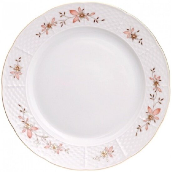 Набор тарелок мелких Thun "Menuet" декор "Золотые ветки, отводка золото" 21 см, 6 шт