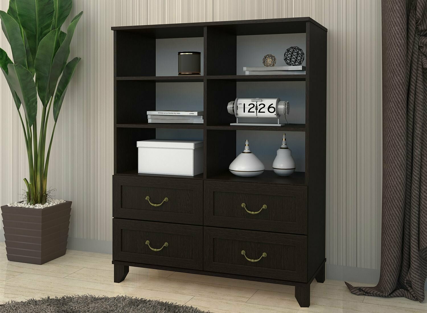 Комод Ренди 20М 100х40х130 венге цаво, рамка квадро МДФ, ножка №3