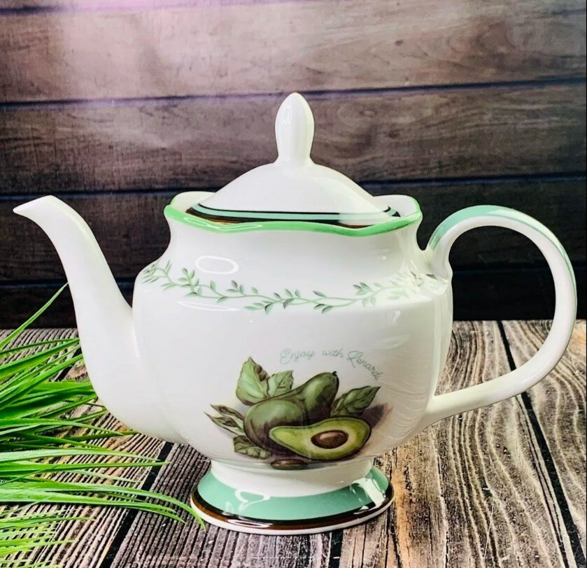 Чайник 1200мл авокадо Фарфор 109-072 118-109-072