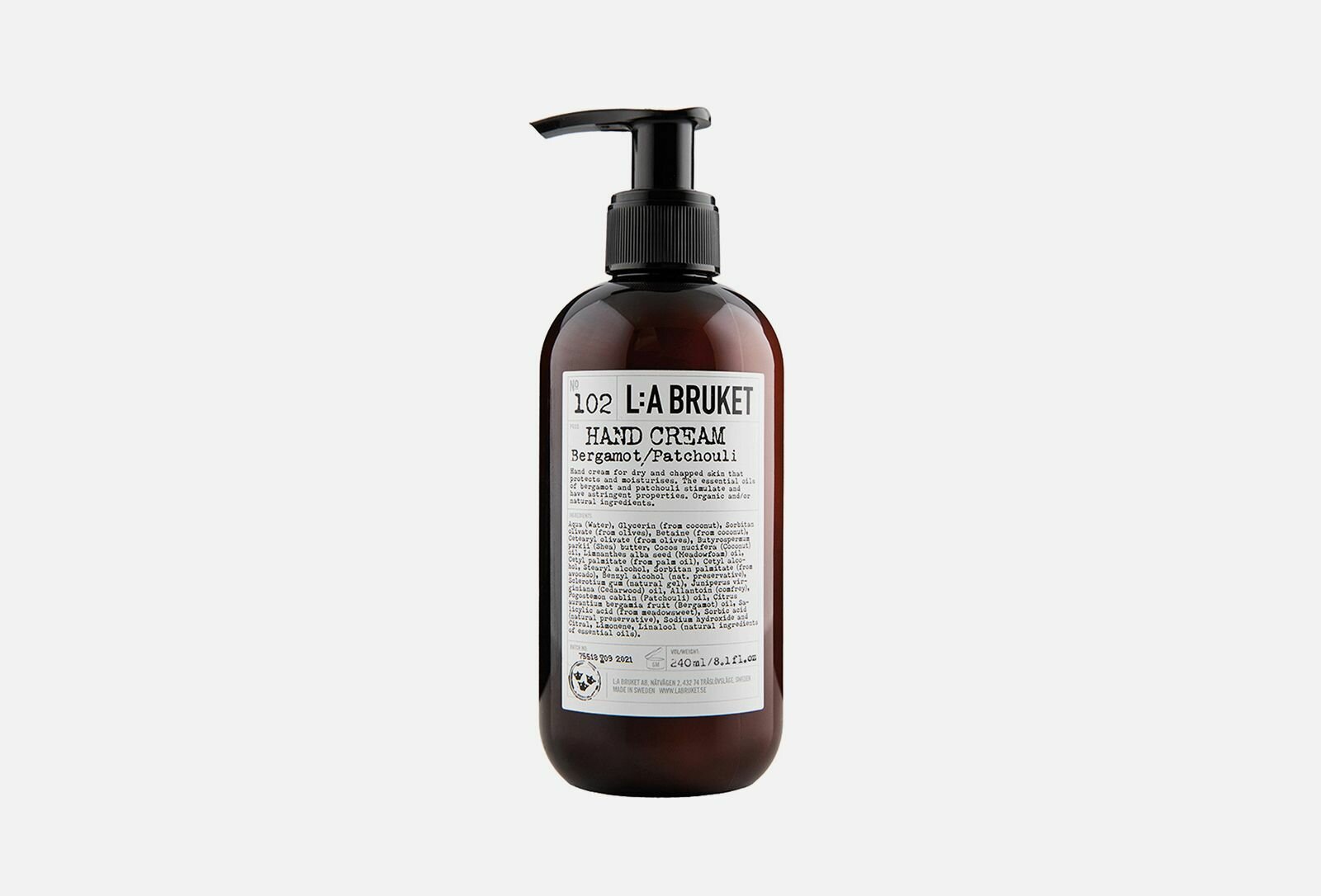 L: A BRUKET 102 Bergamot/Patchouli Hand Cream 240 ml - укрепляющий крем для рук