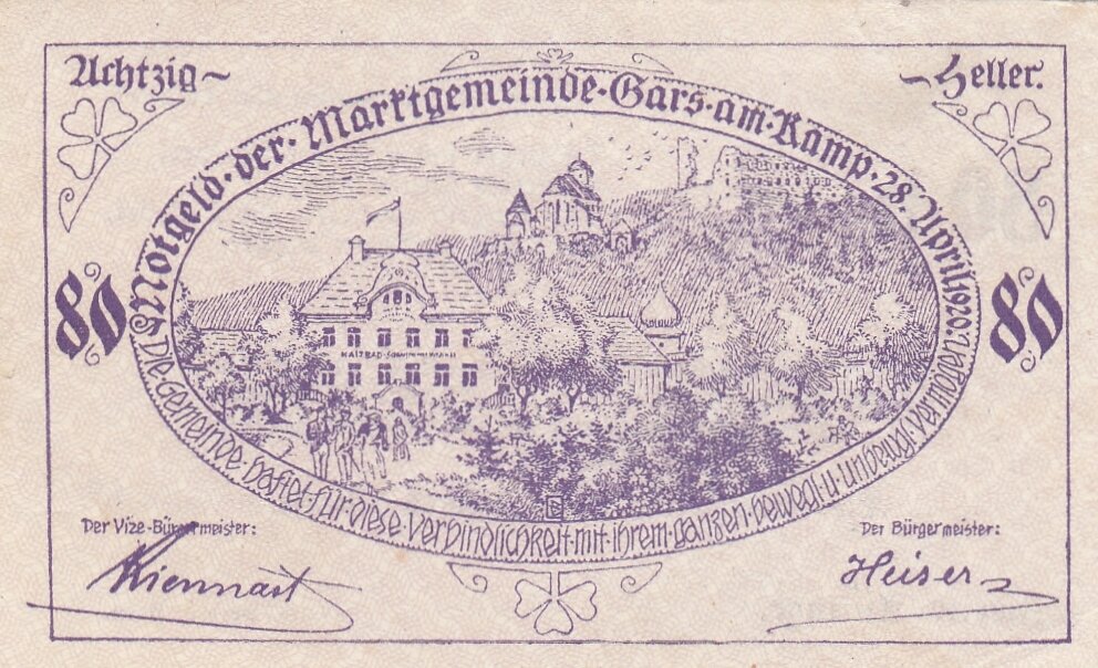 Австрия, Гарс-ам-Камп 80 геллеров 1920 г.