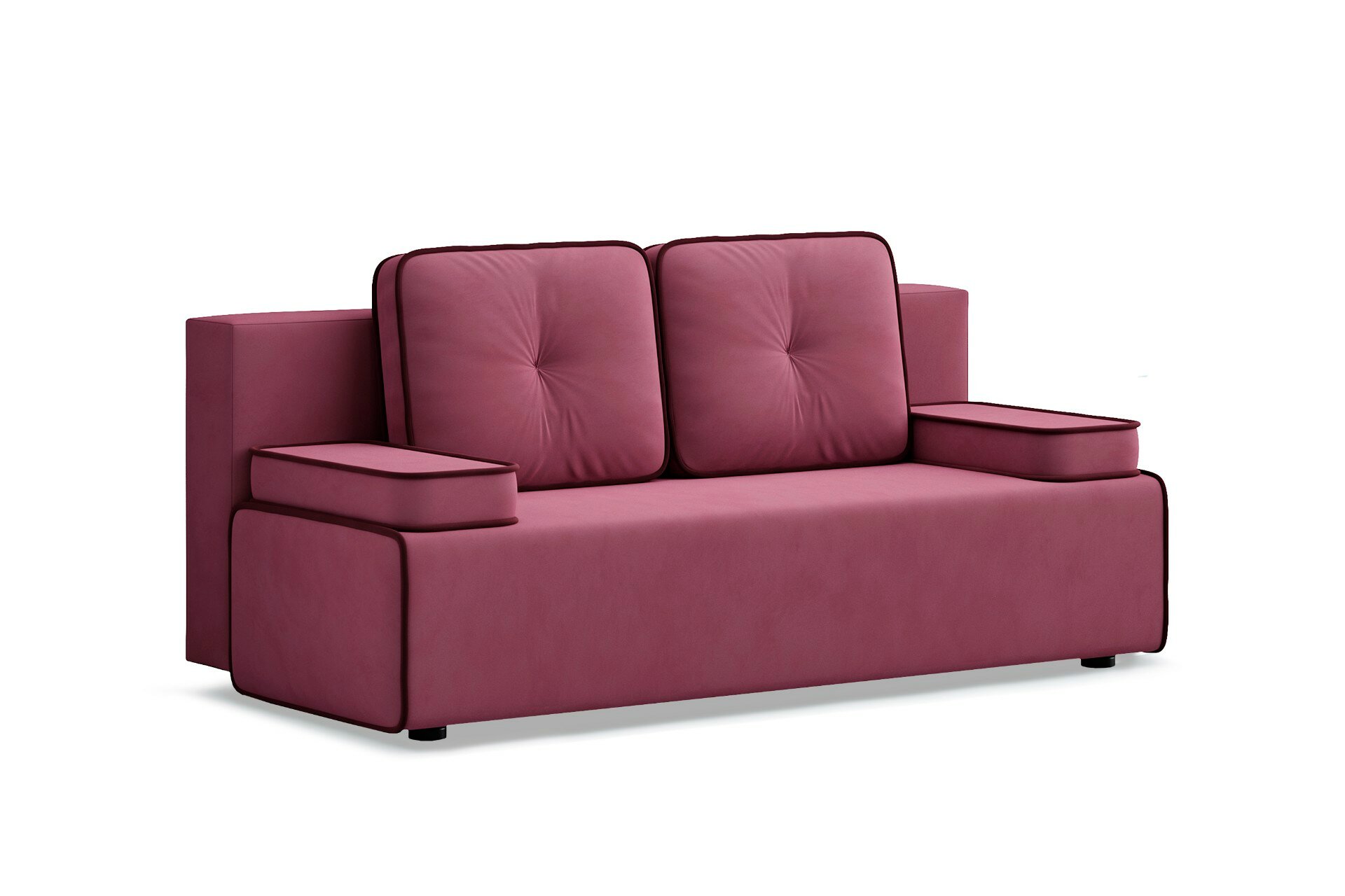 Диван раскладной еврокнижка Аура 8 в цвете красный (Velutto 15)