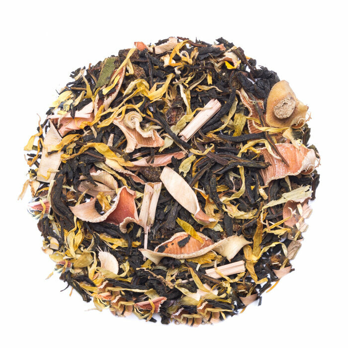 Иван-чай "Бангкок-Воронеж", экзотика, витаминный, для бани, ферментированный, лемонграсс, корень имбиря, ягода облепихи, лепестки календулы 100 гр.