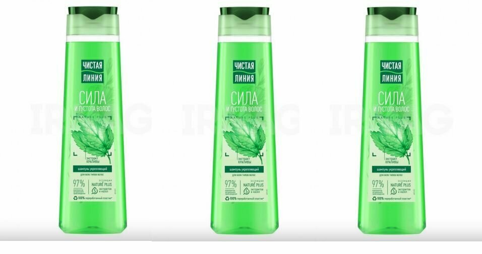 Чистая Линия Шампунь для волос Крапива, для всех волос, 400 мл - 3 шт