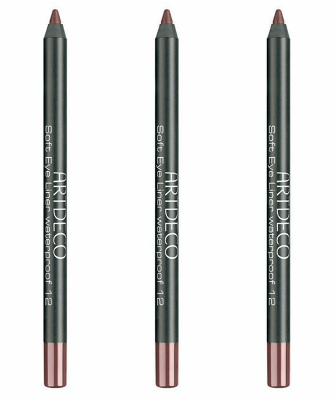 ARTDECO Карандаш для век Водостойкий, тон 12, Коричневый, 1,2 г, 3 шт