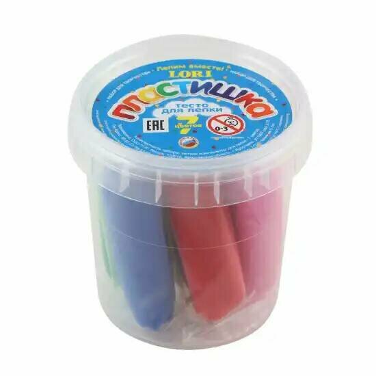 Тесто для лепки Пластишка, 7 цветов