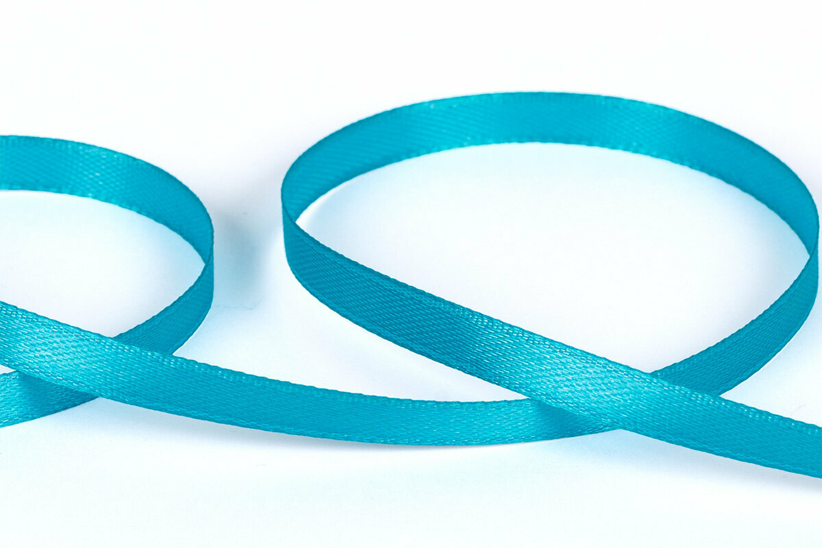 Лента атласная 6 мм ( 1/4 ") "Gamma" 33 м +- 2 м №504N(17-4436) бирюзово-голубой