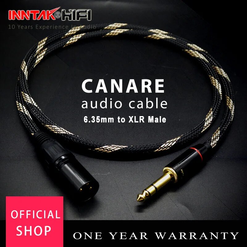CANARE 6,35 мм к XLR аудио кабель 6.35mm To XLR Male, 50cm