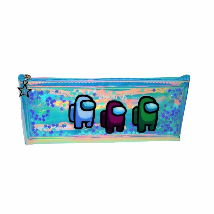 Пенал-косметичка с блестками с компьютерными героями