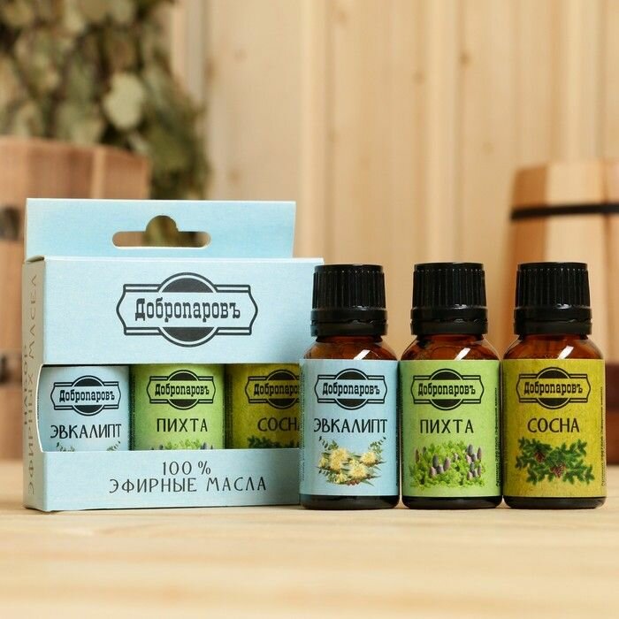 Эфирные масла Добропаровъ "Эвкалипт, Пихта, Сосна", 3 шт по 17 мл