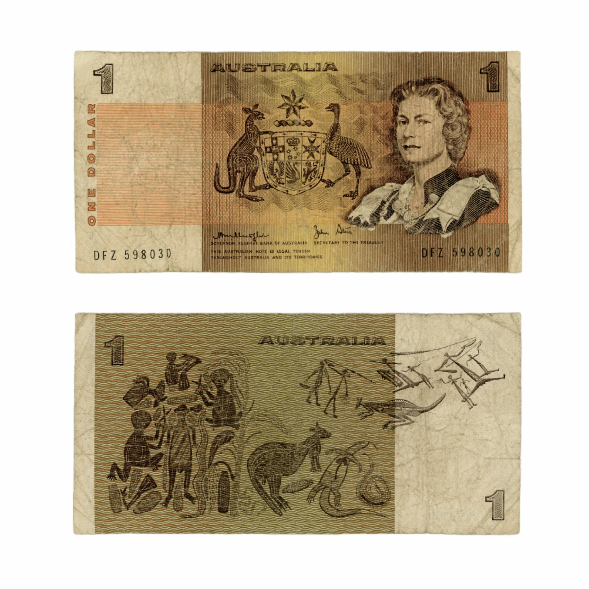 Банкнота Австралия 1 доллар 1983 год (F) Pick 42