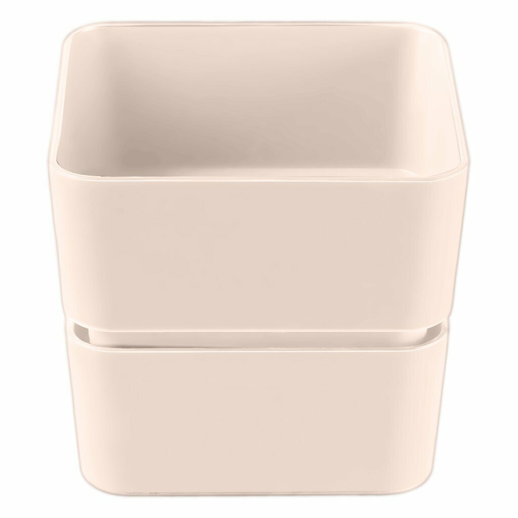 Кашпо пластик, 0.45 л, 9.6х9х9.6 см, универсальное, пудровое, Фиори, Фиори, КШ-0511