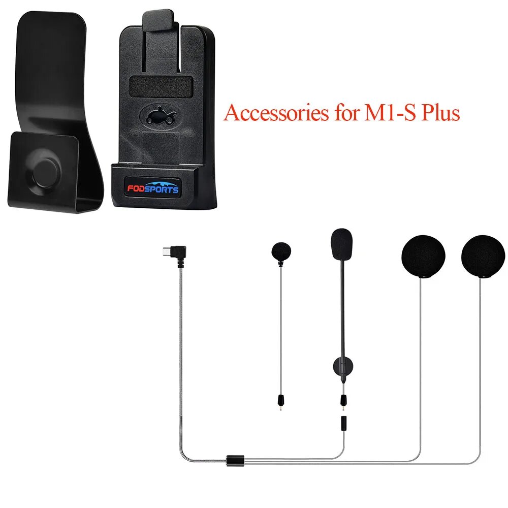 Fodsports мотоциклетный Bluetooth-гарнитура для шлема, аксессуары для внутренней связи для M1-S Plus M1-S, воздушный наушник с зажимом M1S Plus Clip and Headset