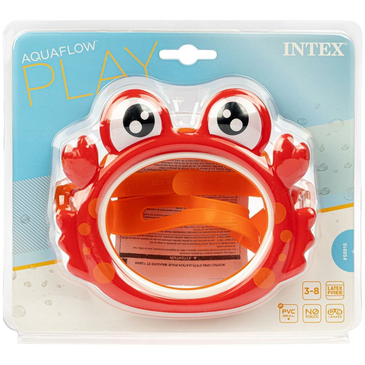 Детская маска для плавания Intex "Краб-Акула", для детей 3-8 лет