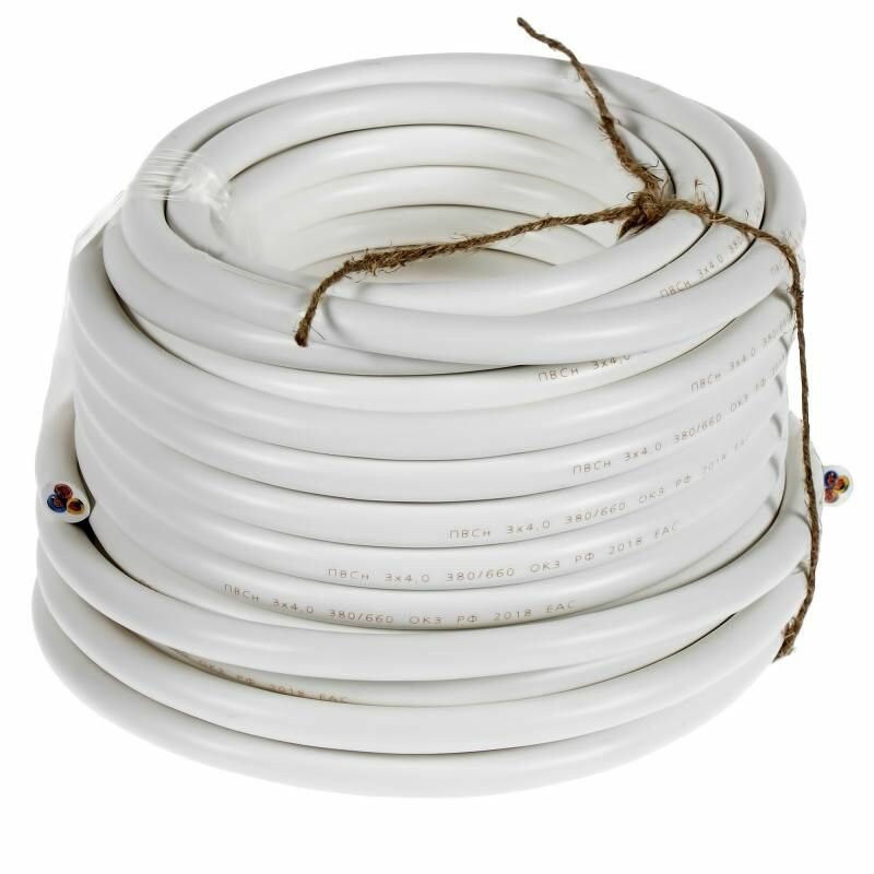 Провод белый ПВС 3х4мм2 (3 метра).