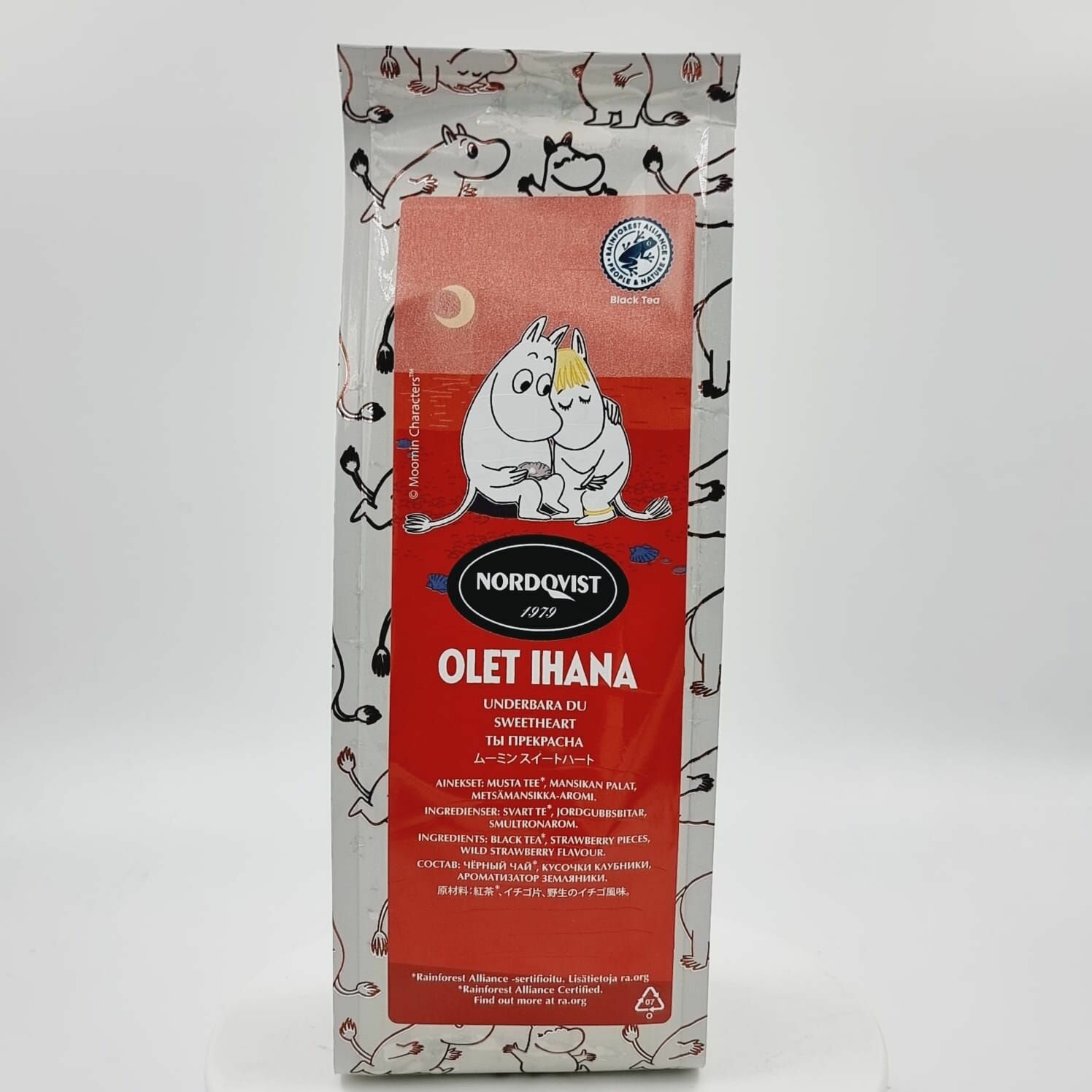 Nordqvist Чай черный OLET IHANAI с клубникой, серия Moomin, 80 г (из Финляндии)