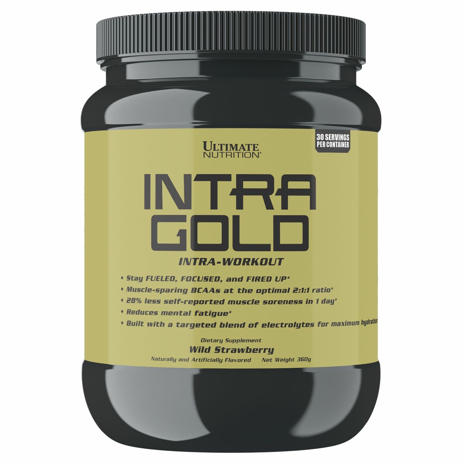 Предтренировочный комплекс Ultimate Nutrition INTRA GOLD, вкус земляника, порошок 360 гр