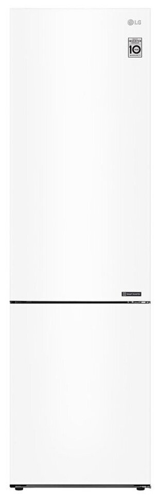 Холодильник двухкамерный LG GA-B509CQCL, 419 л, внешнее покрытие металл, No Frost, дисплей, белый,