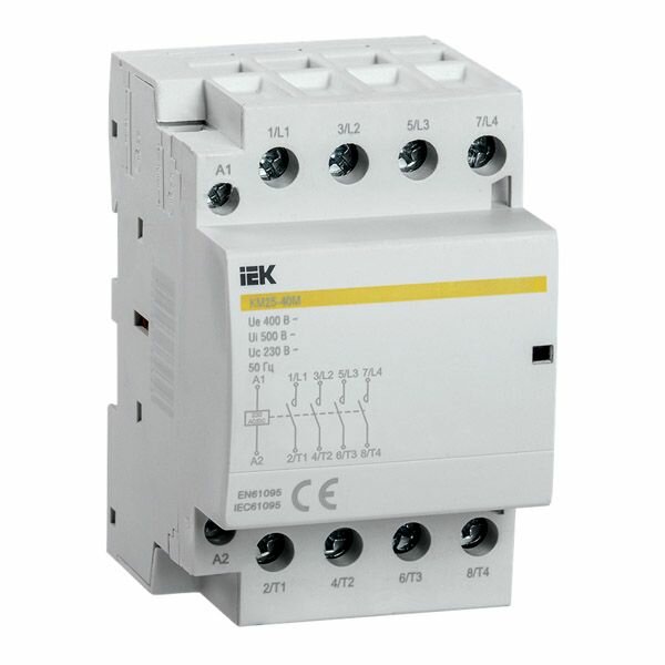 Контактор 25A 220V КМ25-40M контакт 4NO, размер 3 модуля KARAT IEK
